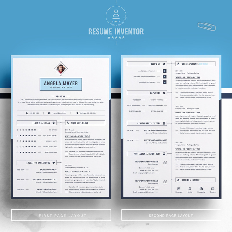 Angela Mayer Resume Template #78202 - TemplateMonster