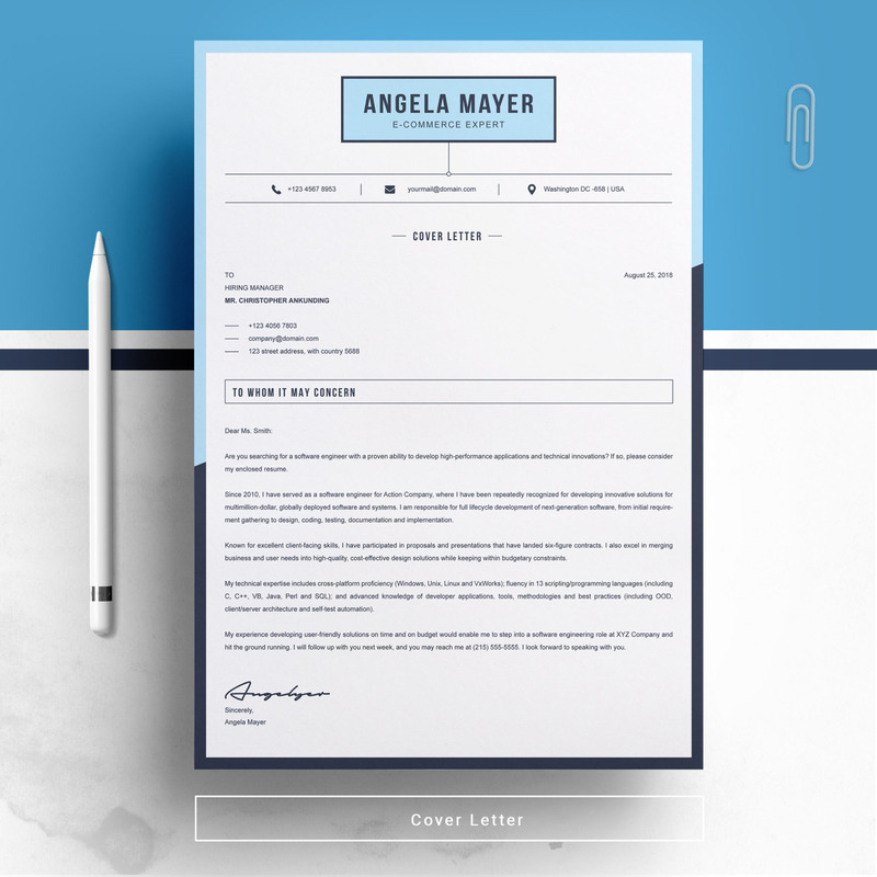 Angela Mayer Resume Template #78202 - TemplateMonster