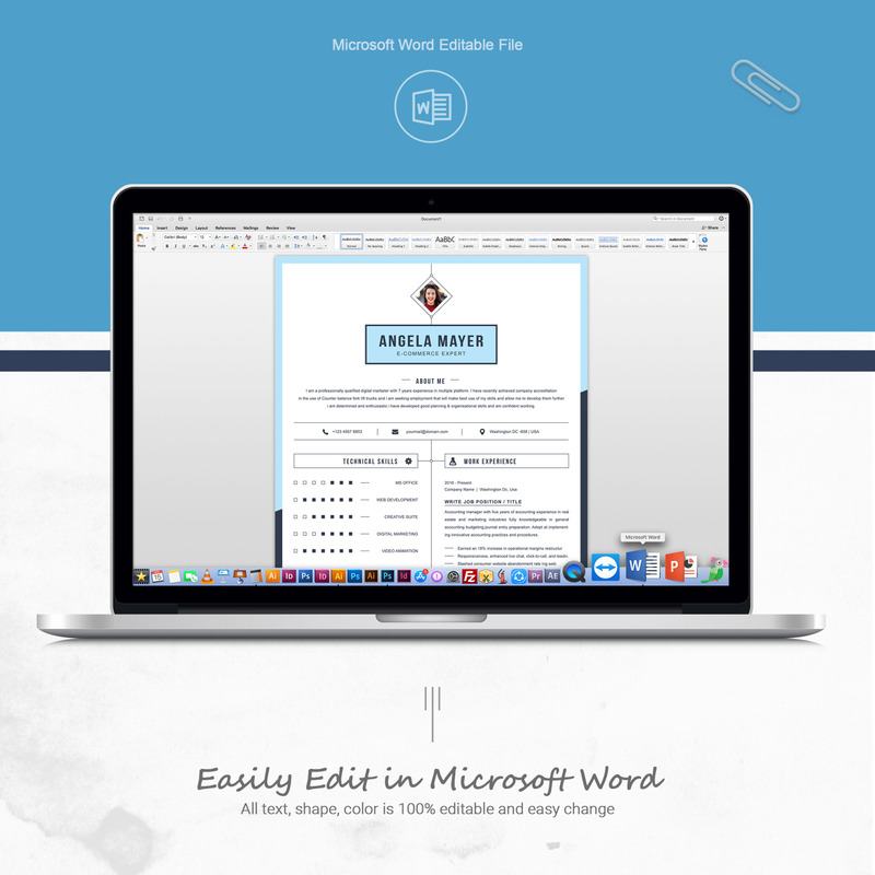 Angela Mayer Resume Template #78202 - TemplateMonster