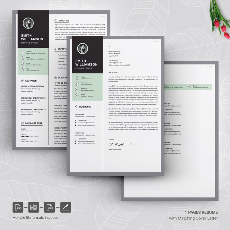 Smith Resume Template #78713 - TemplateMonster