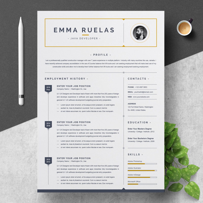 Emma Resume Template #79173 - TemplateMonster