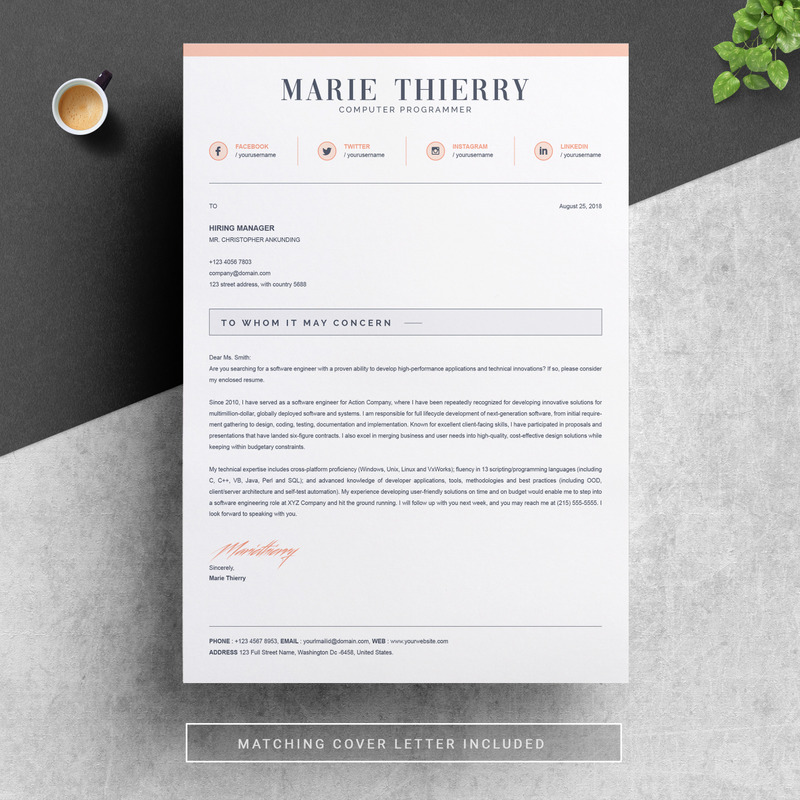 Marie Resume Template #79263 - TemplateMonster