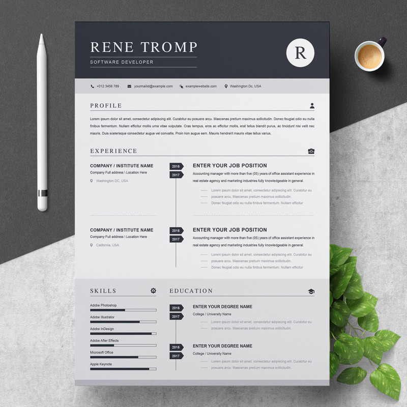 Rene Tromp Resume Template #84437 - TemplateMonster