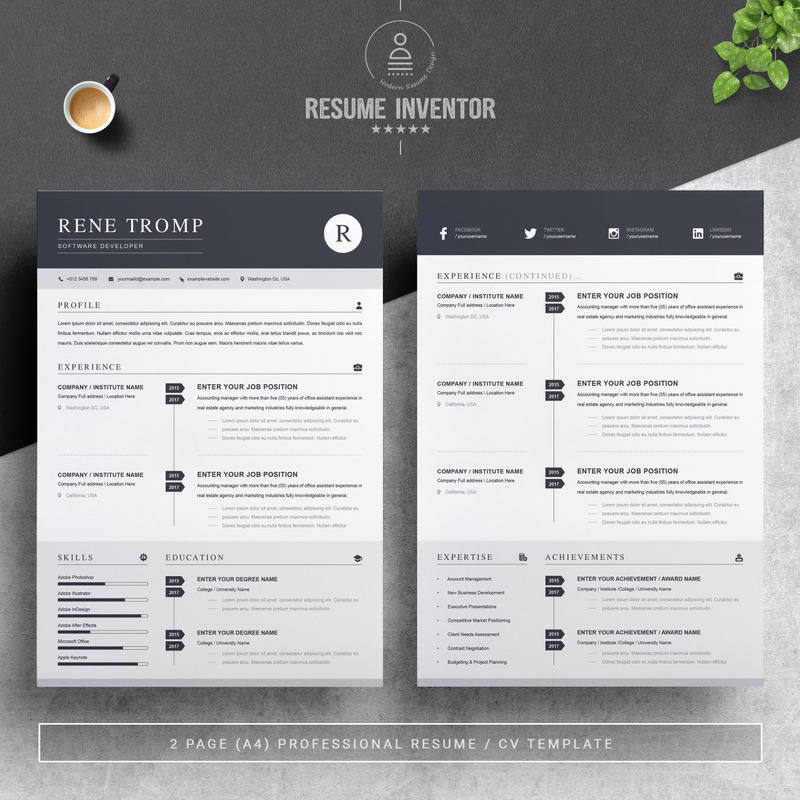 Rene Tromp Resume Template #84437 - TemplateMonster