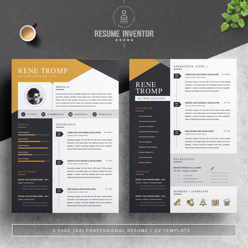Rene Tromp Resume Template #84378 - TemplateMonster