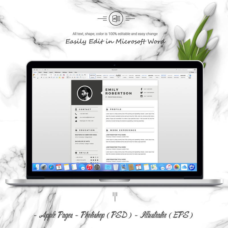 Emily Resume Template #90608 - TemplateMonster