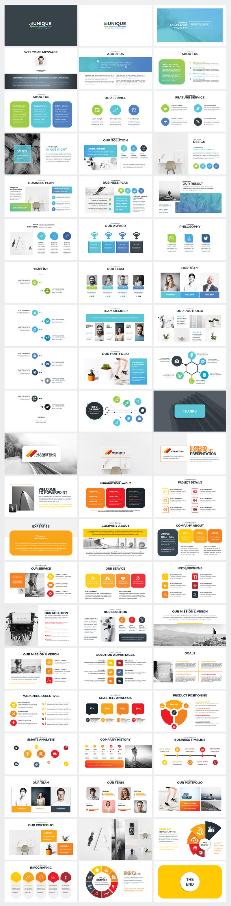 Unique - Business PowerPoint template - TemplateMonster