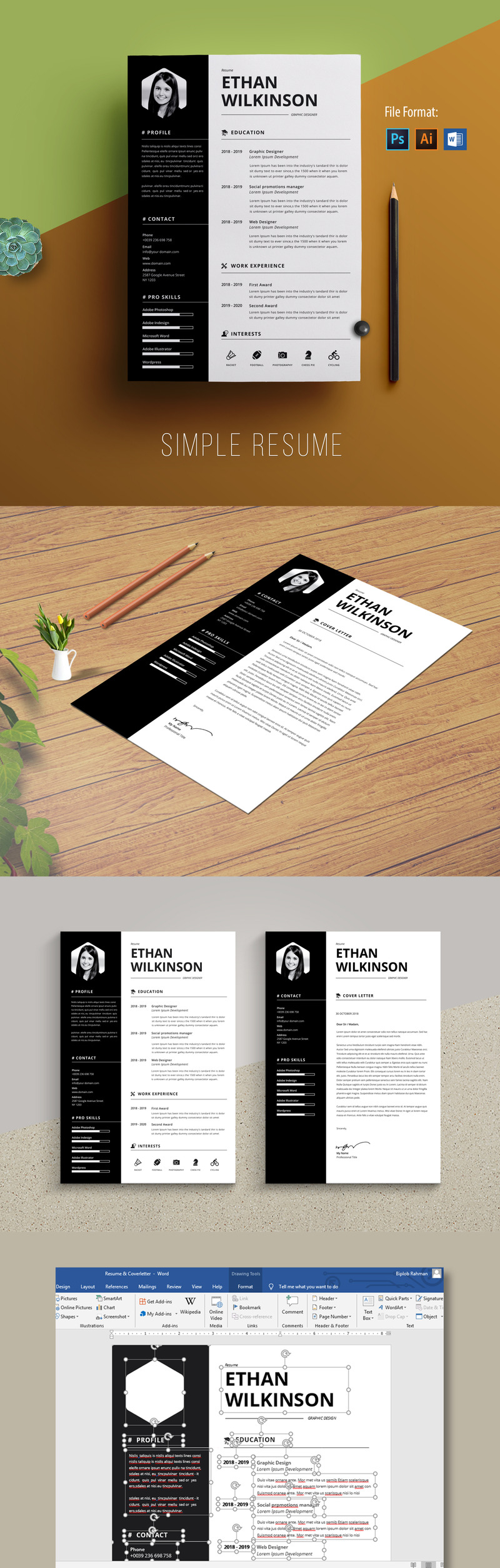 Ethan Wilkinson Simple I Minimal Resume Template