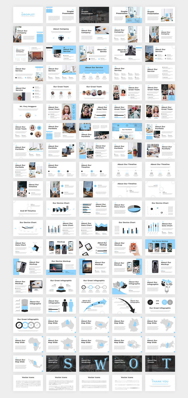 Droplet Pitch Deck PowerPoint template - TemplateMonster