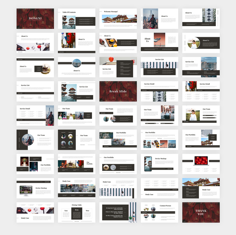 Dongxi Chinese PowerPoint template #97197 - TemplateMonster