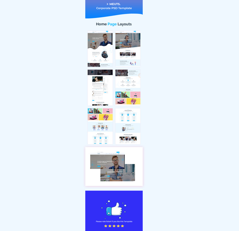 Meuts Corporate PSD Template #78805 - TemplateMonster