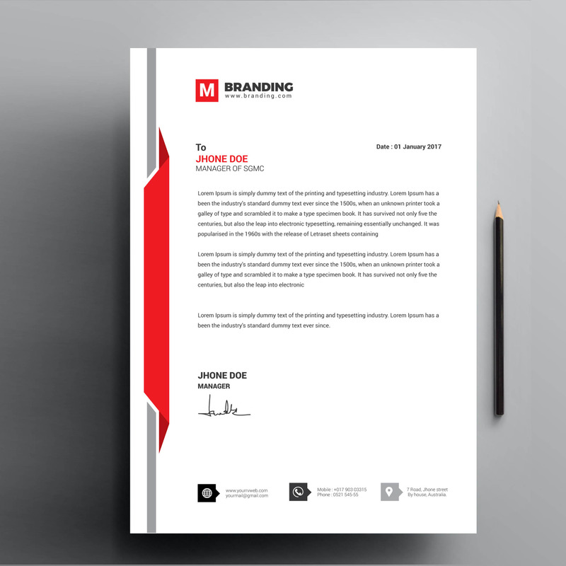 Frame style Letterhead - Corporate Identity Template