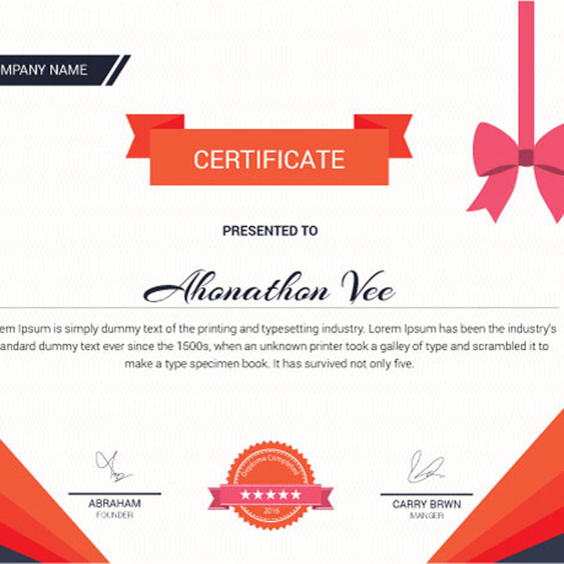 Identity page Certificate Template #98067 - TemplateMonster