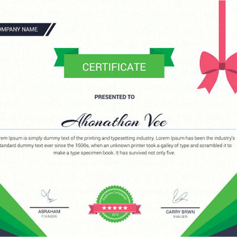 Identity page Certificate Template #98067 - TemplateMonster