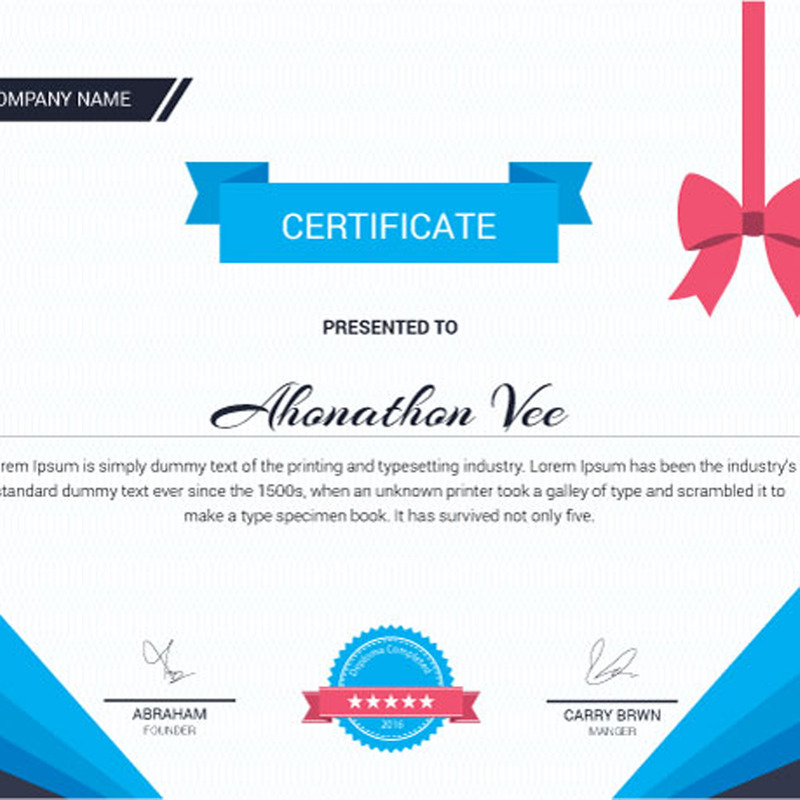 Identity page Certificate Template #98067 - TemplateMonster