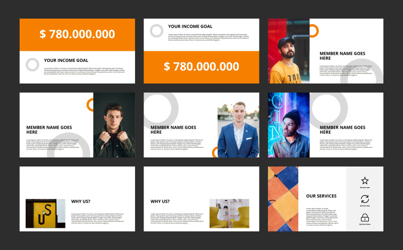 Orange Presentation PowerPoint template - TemplateMonster