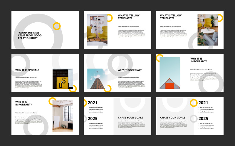 Yellow Presentation PowerPoint template - TemplateMonster