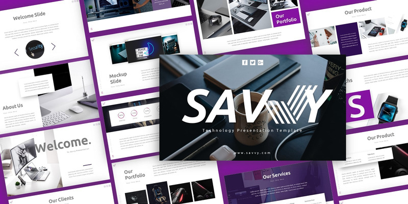 Savvy Technology Presentation PowerPoint template