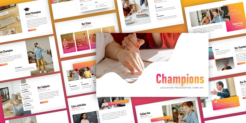 Champion Education Presentation PowerPoint template