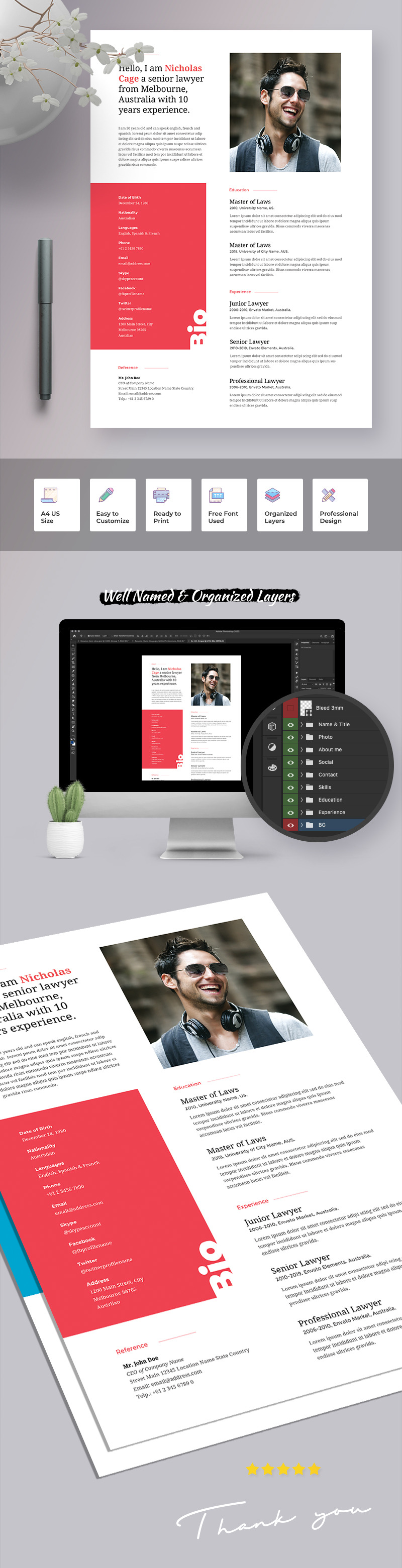 Nicholas Cage | Senior Lawyer Professional and Clead Resume Template