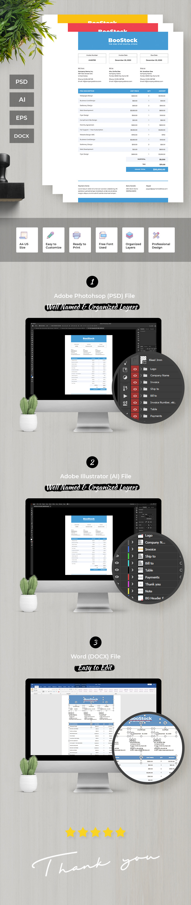 Professional and Clean Invoice - Corporate Identity Template