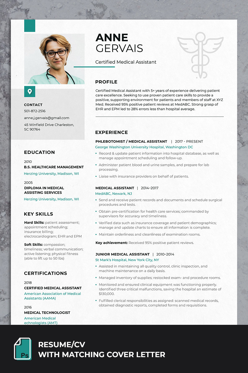 Medical Free Resume Template 155814 TemplateMonster