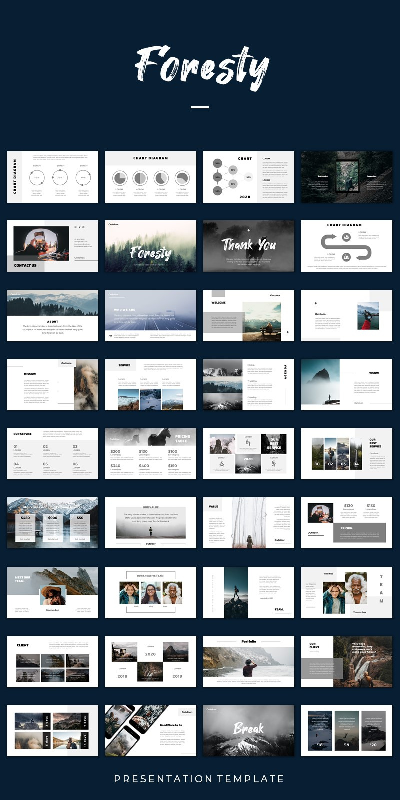 Foresty - Outdoor PowerPoint template - TemplateMonster