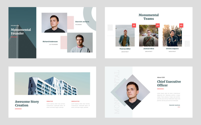 Monumental - Creative PowerPoint template - TemplateMonster