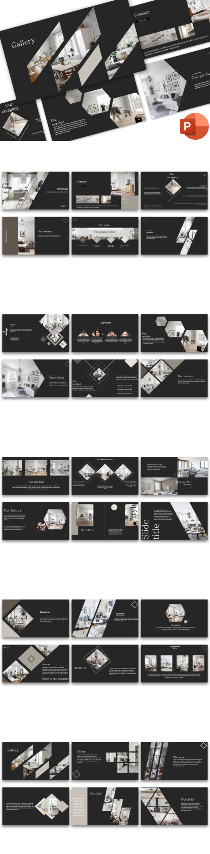 Interior Design PowerPoint template #102346 - TemplateMonster