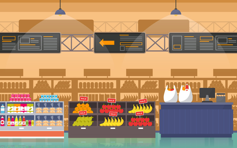 Magasin de rayon moderne - Illustration - TemplateMonster