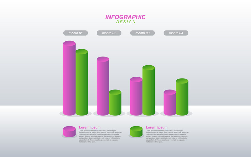 Decreasing Bar Chart Infographic Elements - TemplateMonster