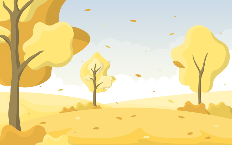 Golden Fall Landscape - Illustration - TemplateMonster