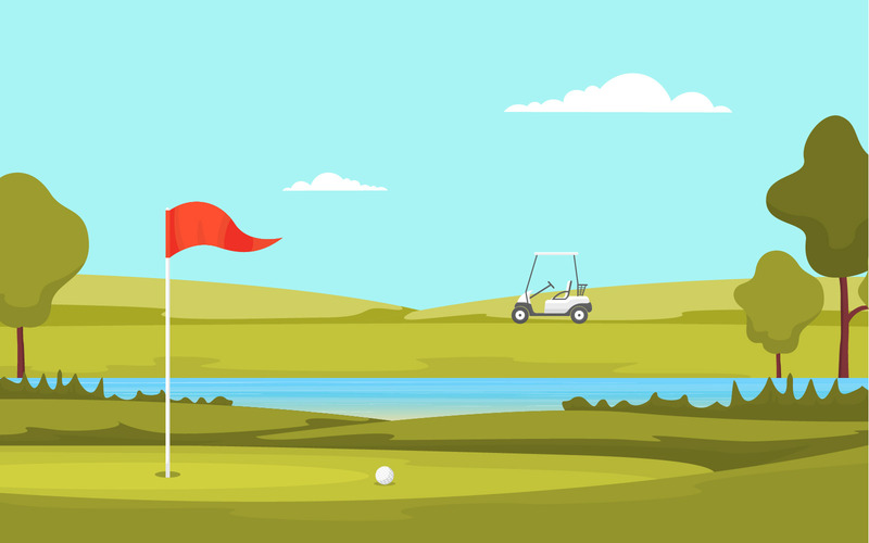 Flag Field Golf - Illustration #137693 - TemplateMonster