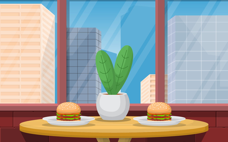 Snack on Restaurant Table - Illustration - TemplateMonster