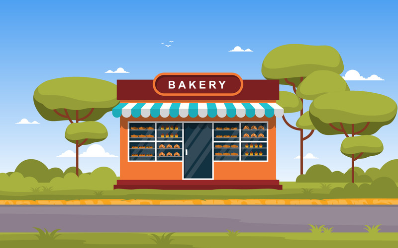 Showcase Bakery Street - Illustration - TemplateMonster