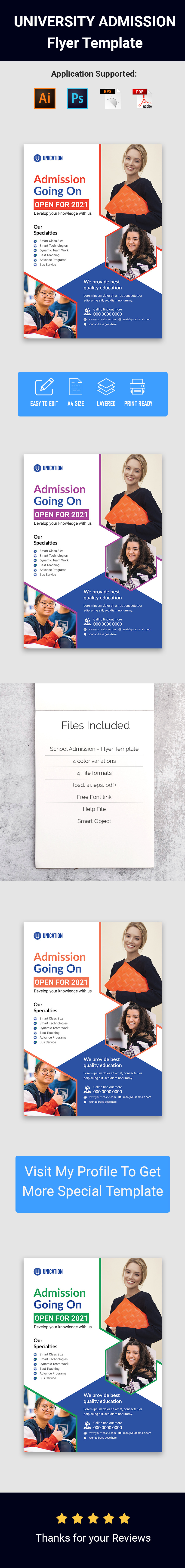University Admission promotion flyer PSD, AI design volume-8