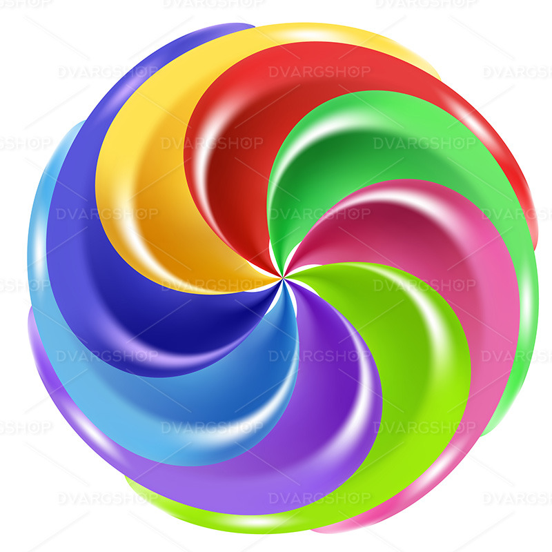 Rainbow Peppermint Christmas Candy - Vector Image