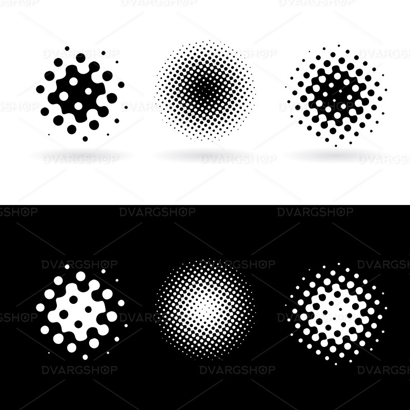 Black and White Round Spots - Vector Image - TemplateMonster