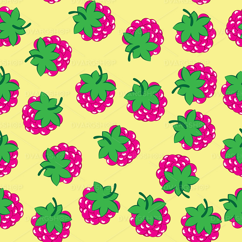 Seamless Texture of Raspberry - Vector Image