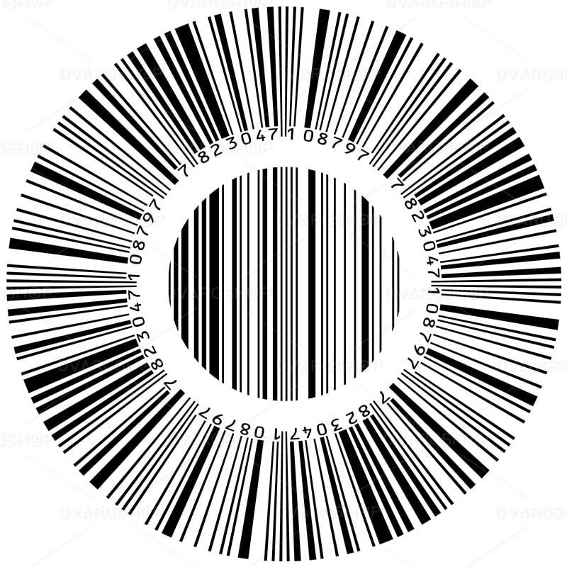 Abstract Circular Bar Code - Vector Image - TemplateMonster