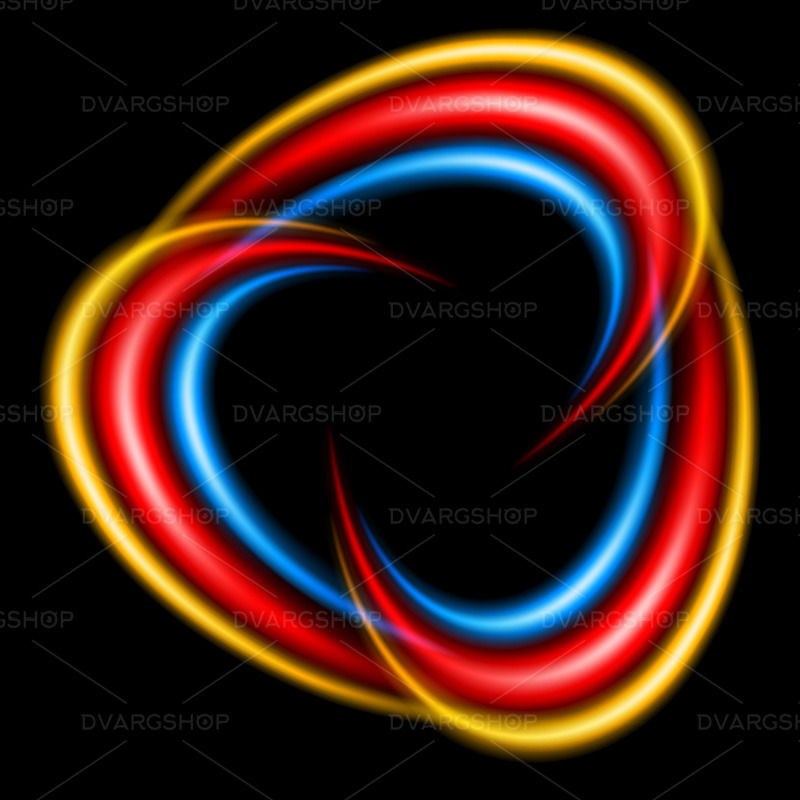 Abstract Swirl Icon Illustration on Black Background - Vector Image