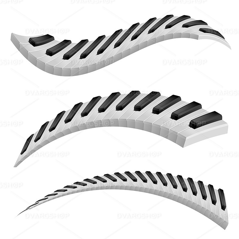 Illustration of Wavy Piano Keys - Vector Image
