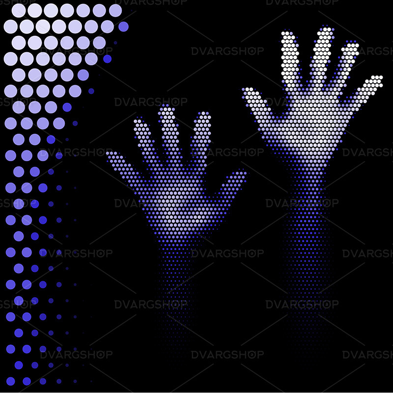 Halftone Hands Silhouette - Vector Image - TemplateMonster
