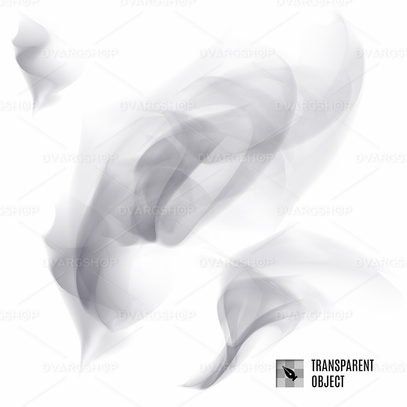 Smoke Transparent Texture on White - Vector Image