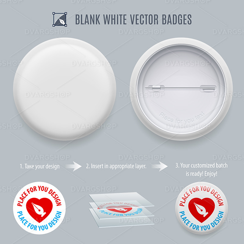 Blank White Badges - Vector Image #118092 - TemplateMonster