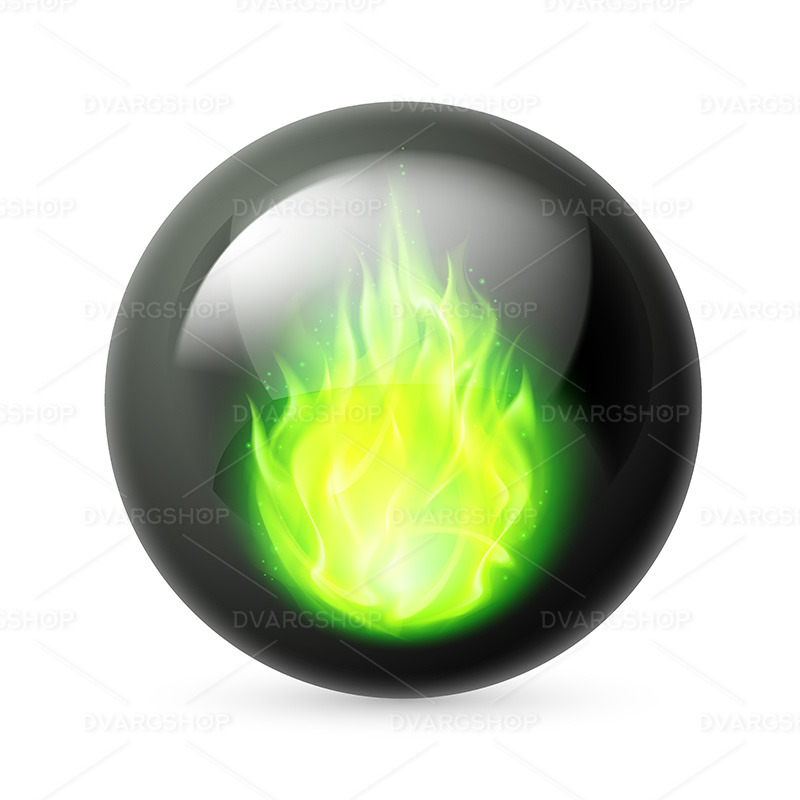 Sphere with Fire Flames - Vector Image - TemplateMonster