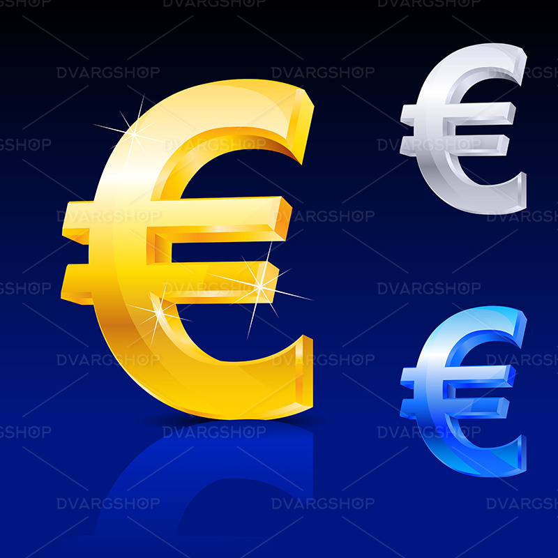 Streszczenie Znak Euro - Grafika wektorowa - TemplateMonster