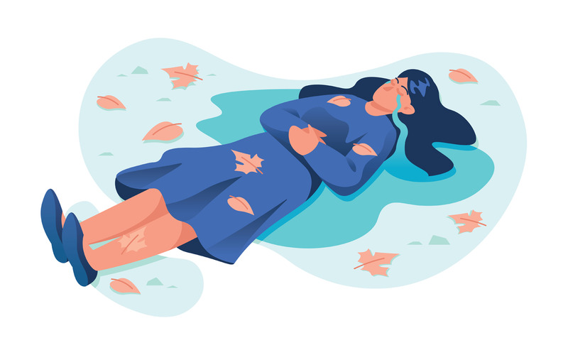 Crying Woman on White - Illustration - TemplateMonster