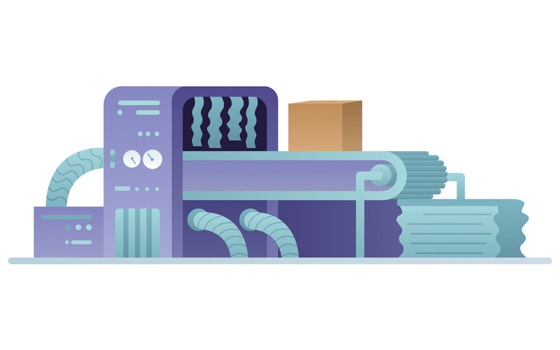 Manufacturing Machine Flat Design - Illustration