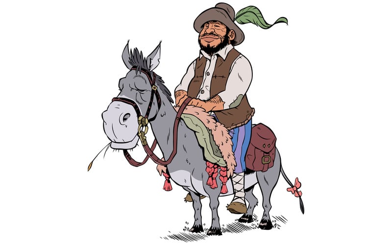 Sancho Panza on White - Illustration - TemplateMonster